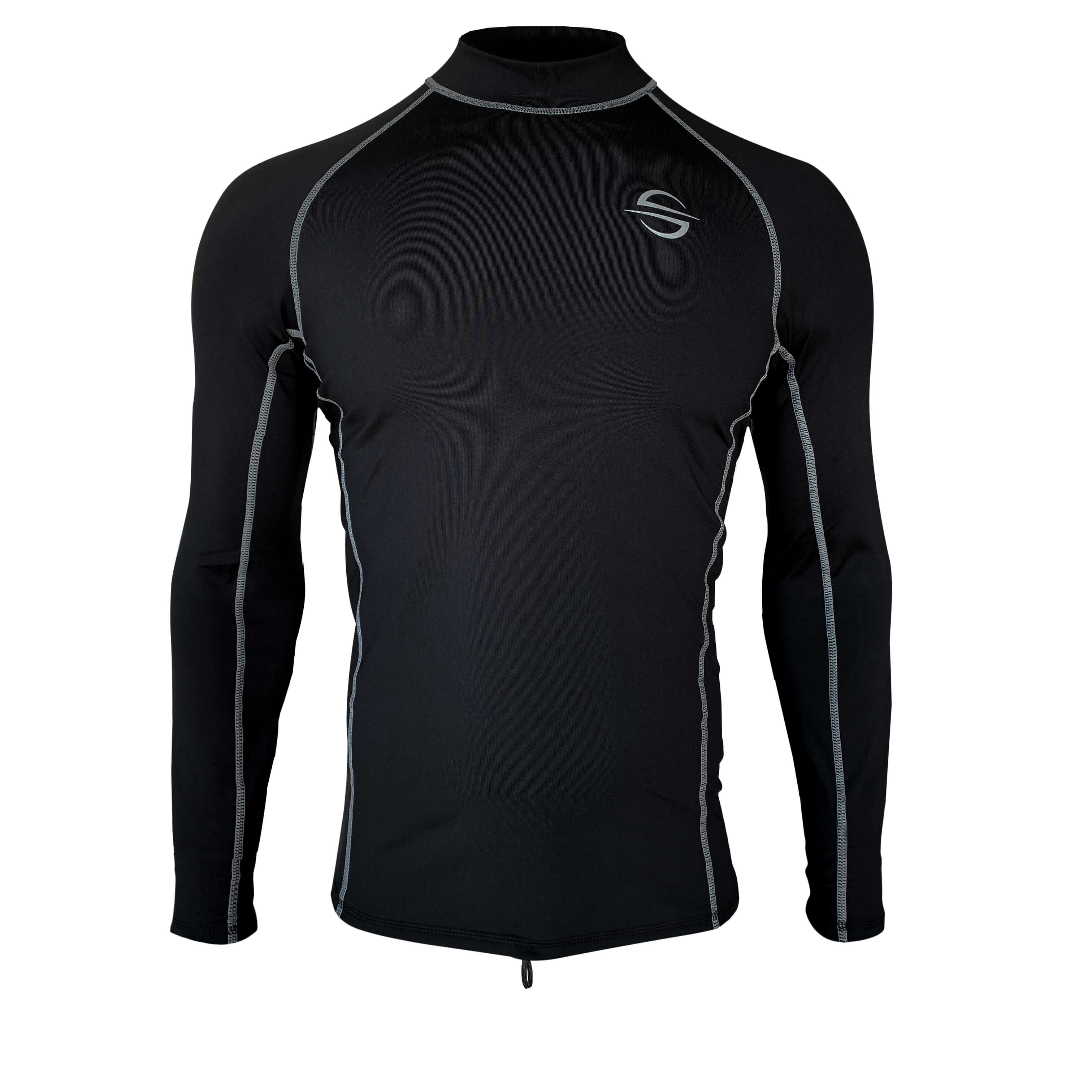 Long Sleeve Fleece Thermo Rash Guard Unisex UPF 50+ | Black – Platinum Sun
